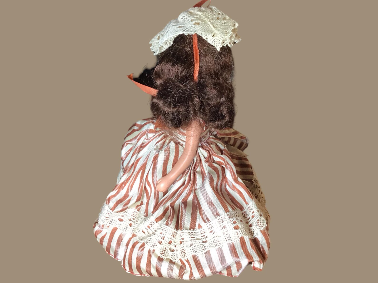 Nancy Ann Storybook Doll: Auburn Hair, Striped Satin Gown - Etsy