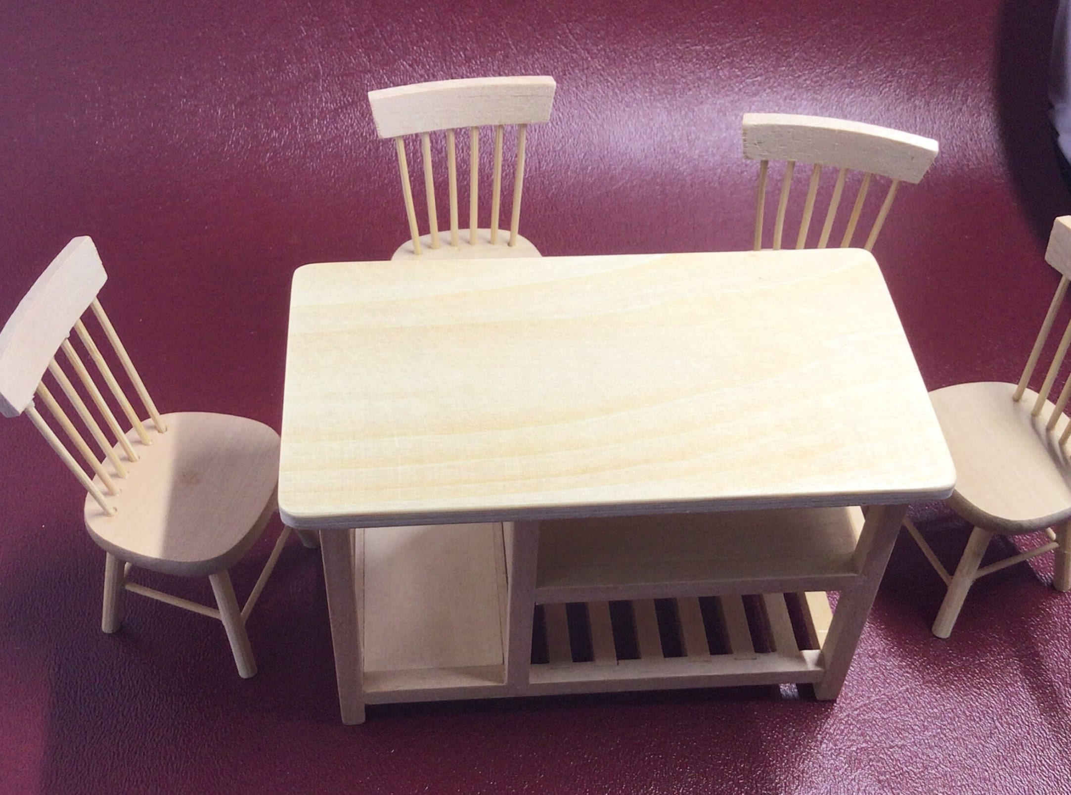 Miniature Butcher Block Table Set - Etsy