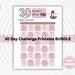30 Day Challenge Bundle Self Care Checklist Printable Habit Tracker ...