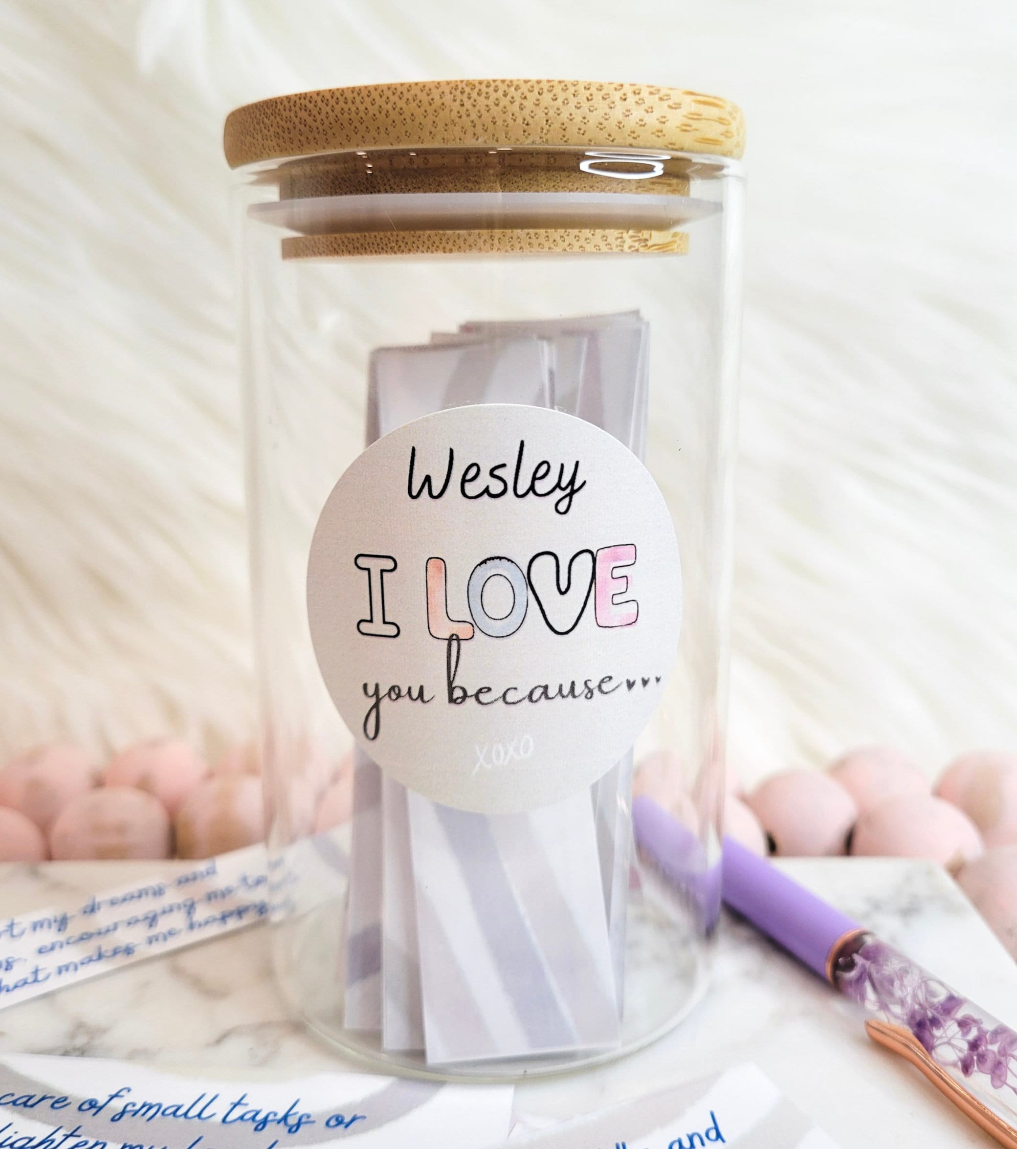 Reasons I Love You Jar Valentines Day Gift Mothers Day Love Messages ...