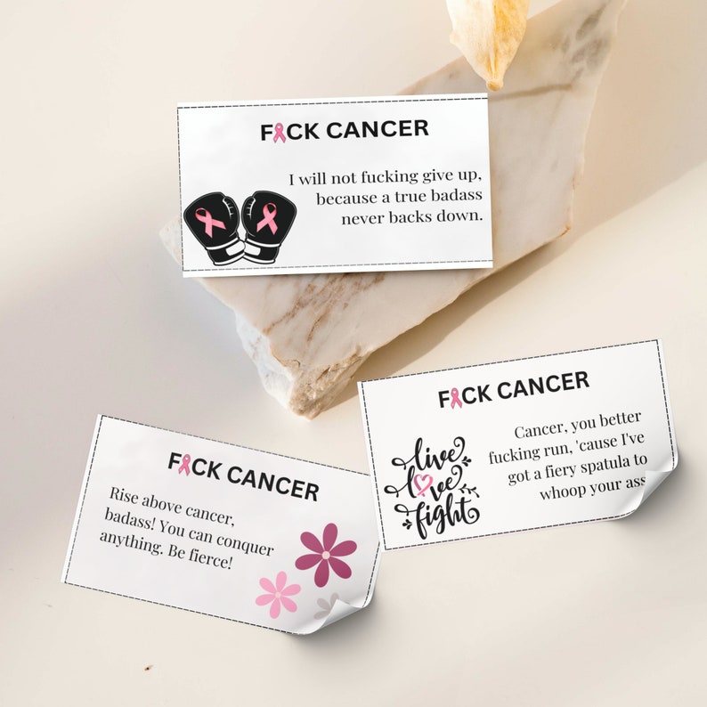 Fuck Cancer 60 Daily Affirmation Cards Jar Badass Cancer Warrior Sweary ...
