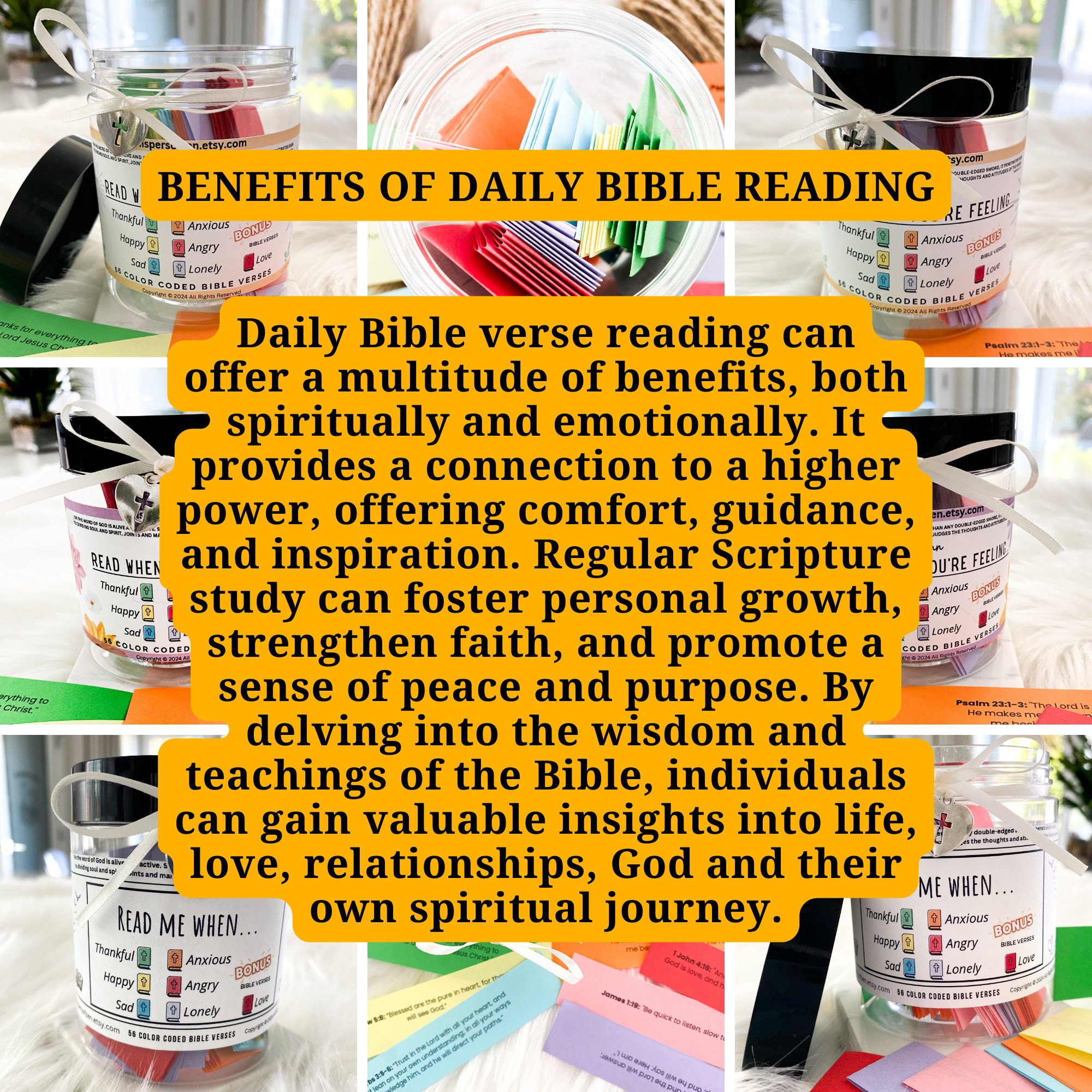Christian Bible Verses Color Coded Scripture Jar Read Me When Jesus ...