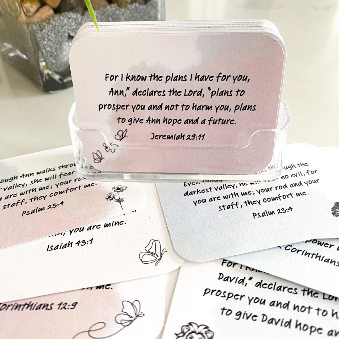 Personalized Scripture Cards Custom Bible Verse Prints Christian Gifts ...
