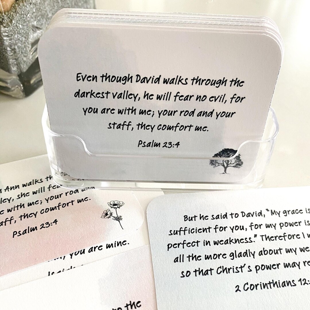 Personalized Scripture Cards Christian Gifts Affirmations Custom Verse ...