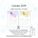 Floral Calendar Printable 2024 Desk Calendar Monthly 2024 Watercolor ...