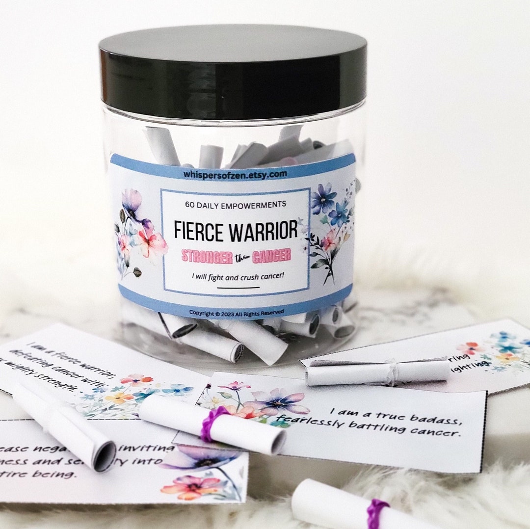 60 Fierce Warrior Stronger Than Cancer Daily Affirmation Cards Jar ...