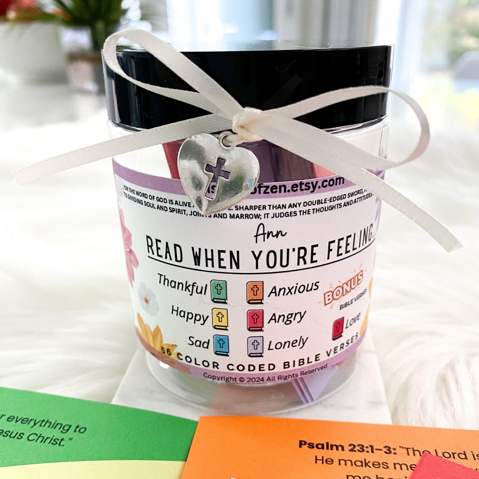 Christian Bible Verses Color Coded Scripture Jar Read Me When Jesus ...