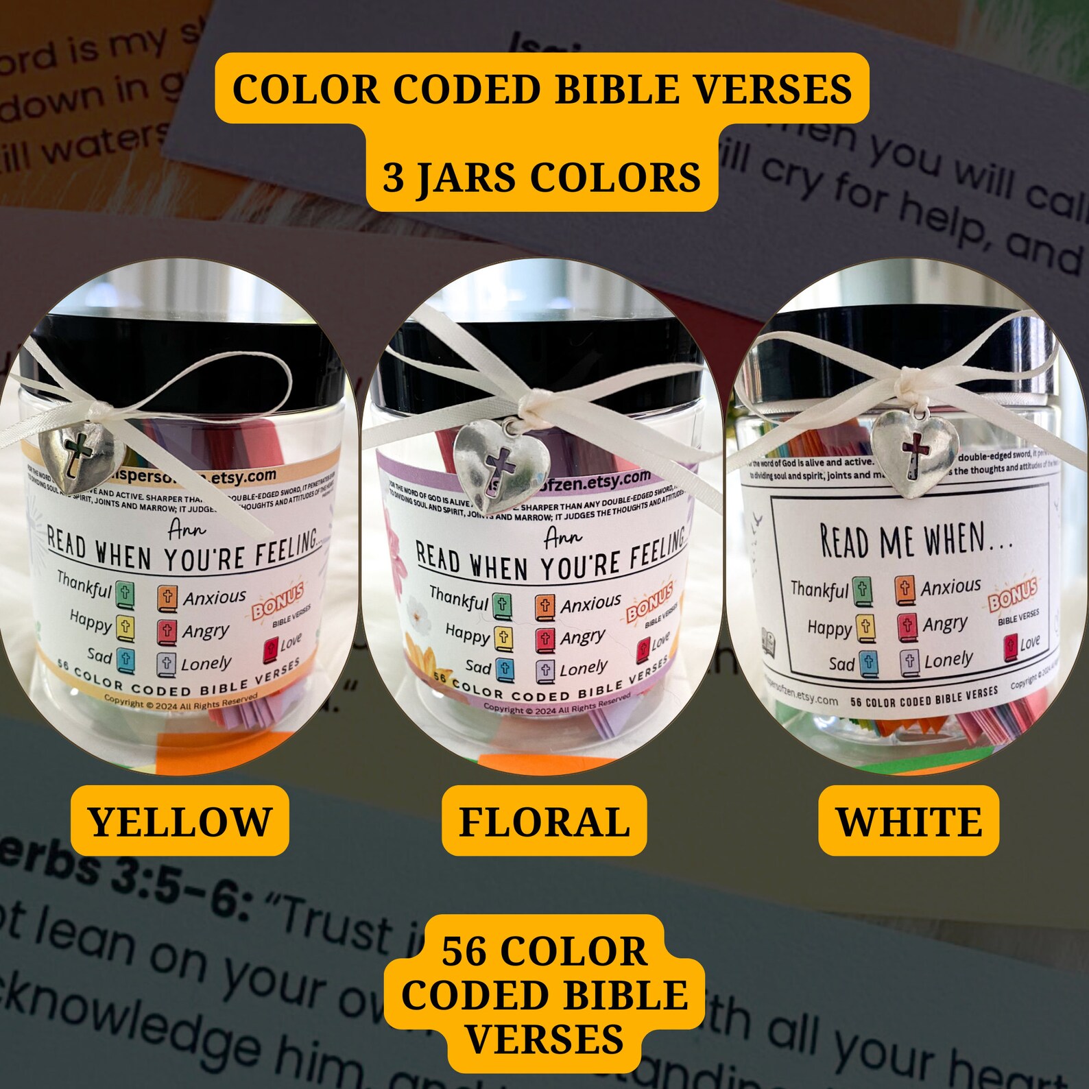 Christian Bible Verses Color Coded Scripture Jar Read Me When Jesus ...