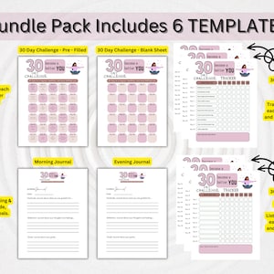 30 Day Challenge Bundle Self Care Checklist Printable Habit Tracker ...