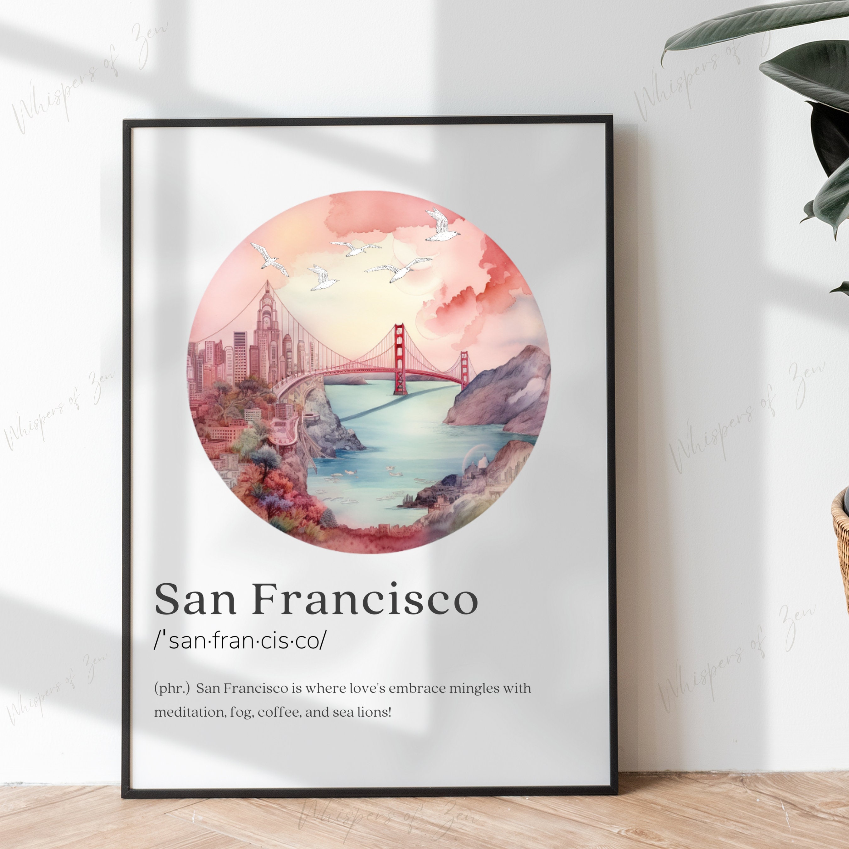 San Francisco Definition Printable Digital Wall Art Poster Printable ...