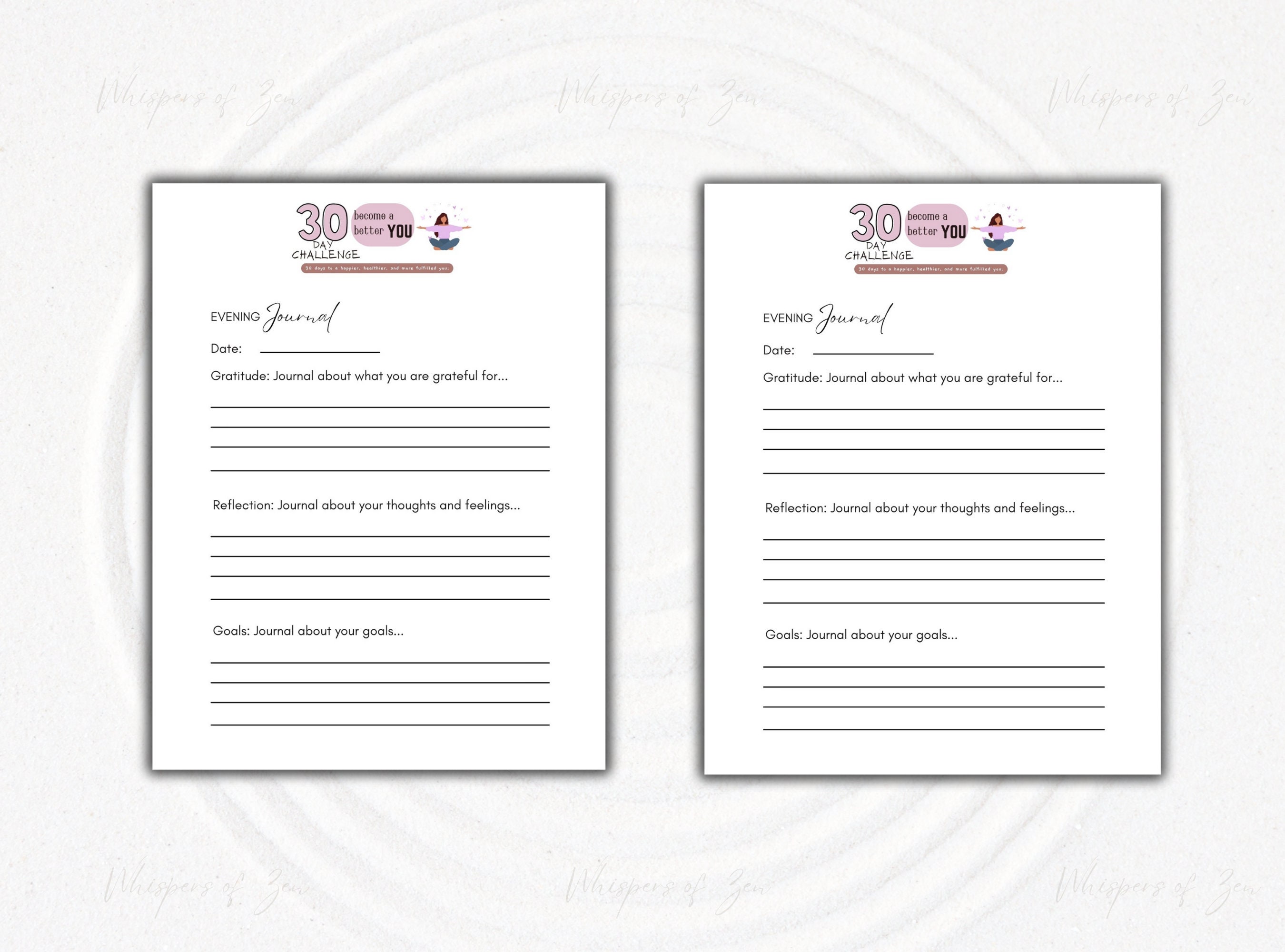 30 Day Challenge Bundle Self Care Checklist Printable Habit Tracker ...