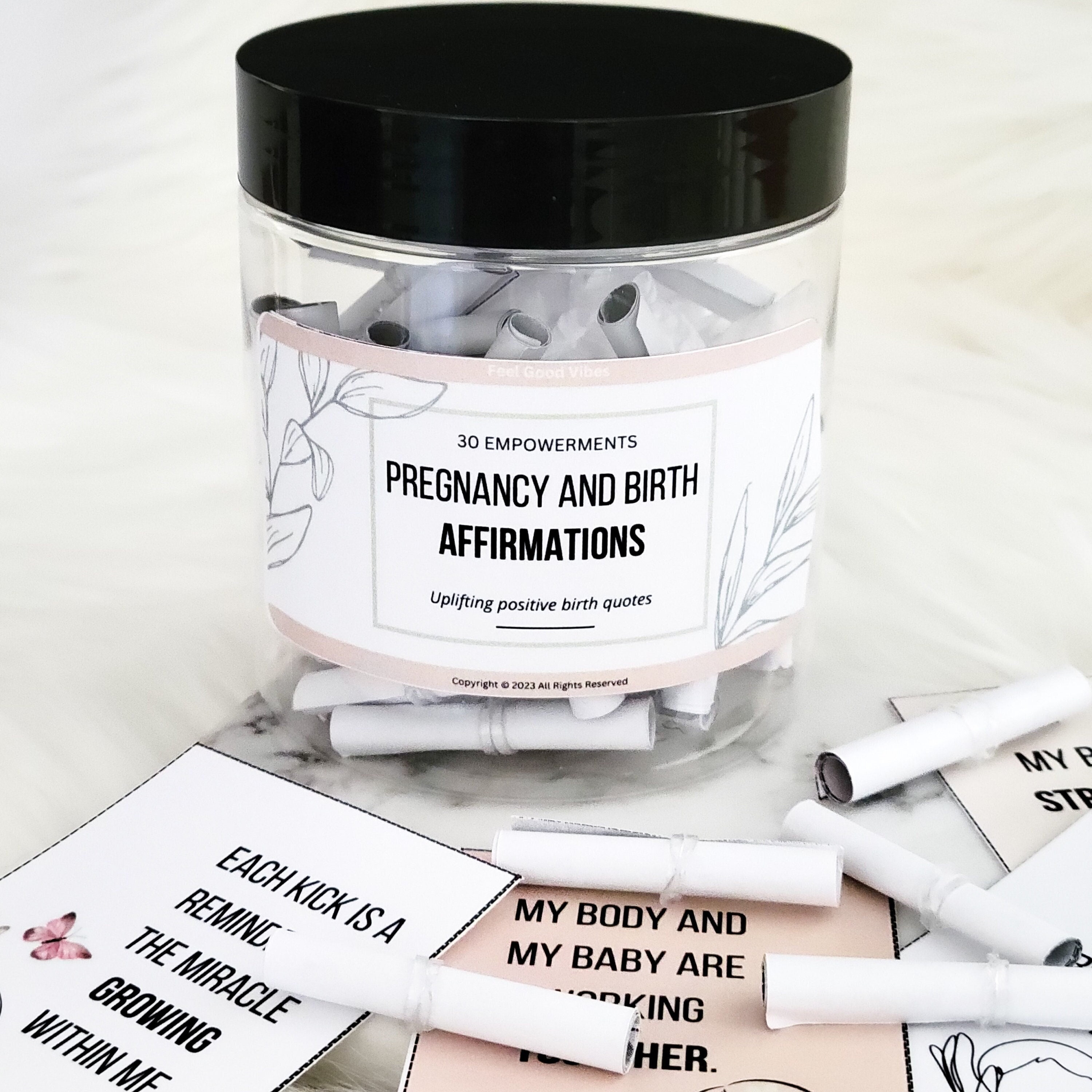 40 Positive Quotes. Pregnancy and Birth Affirmations Jar. Labor Gift ...