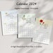 Floral Calendar Printable 2024 Desk Calendar Monthly 2024 Watercolor ...