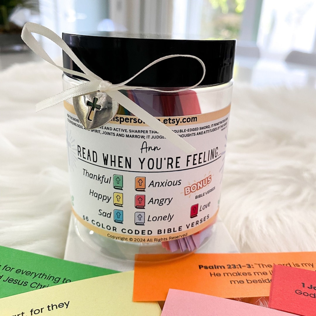 Bible Verses Color Coded Scripture Prints Jar Read Me When Christian ...