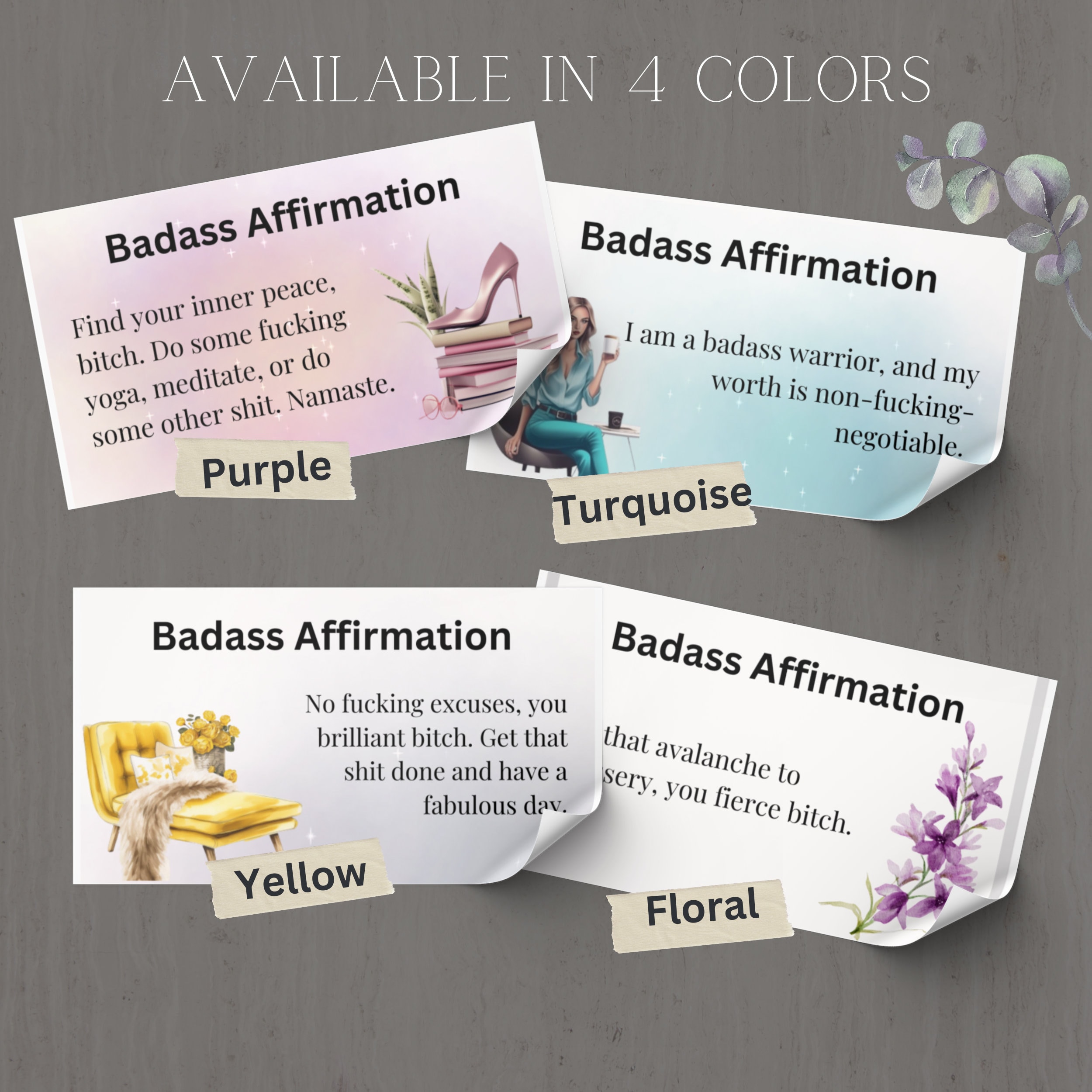 Inspirational Quotes Badass Bitch Affirmations 60 Positive - Etsy