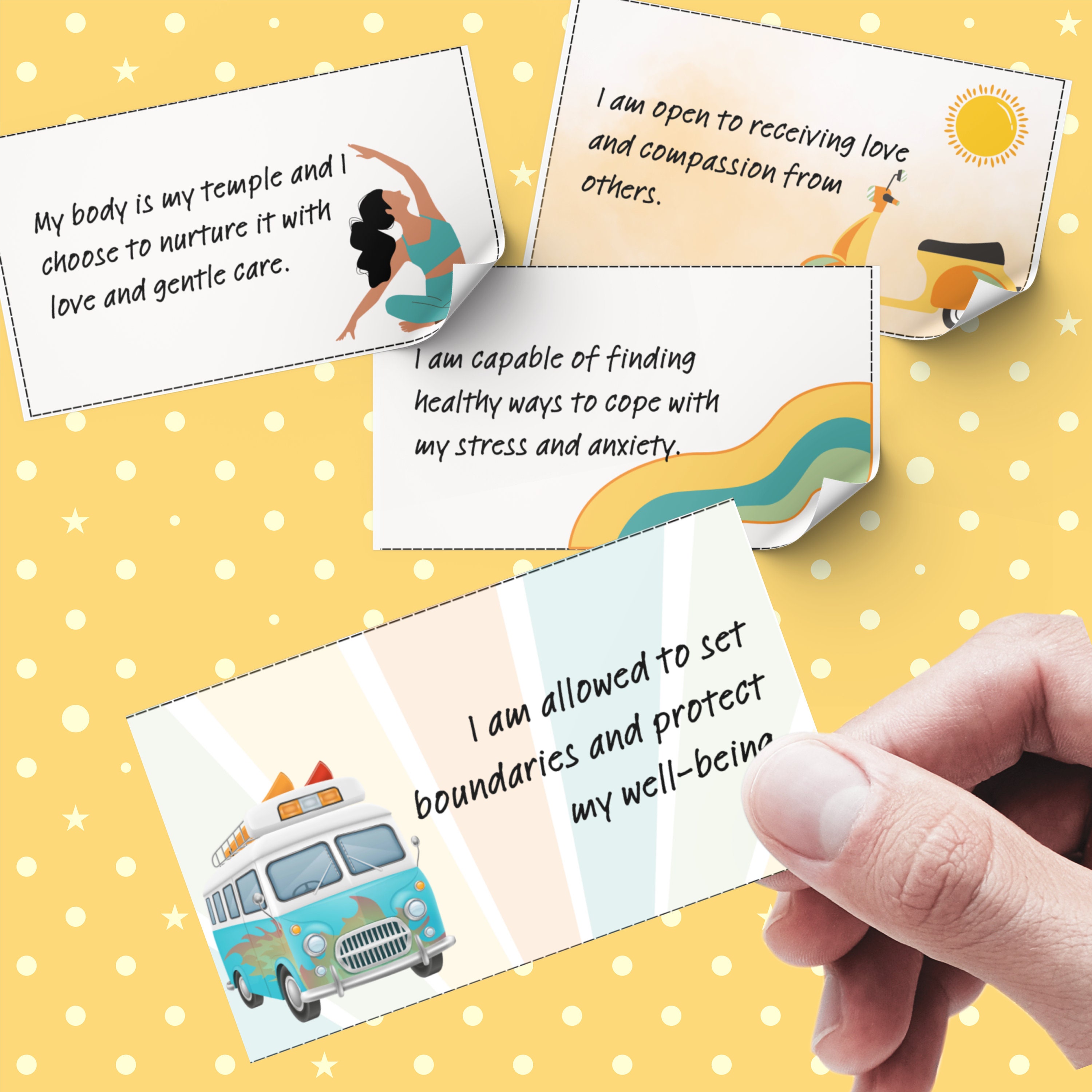 60 Mental Health Affirmation Cards Jar, Positive Affirmation Quotes ...