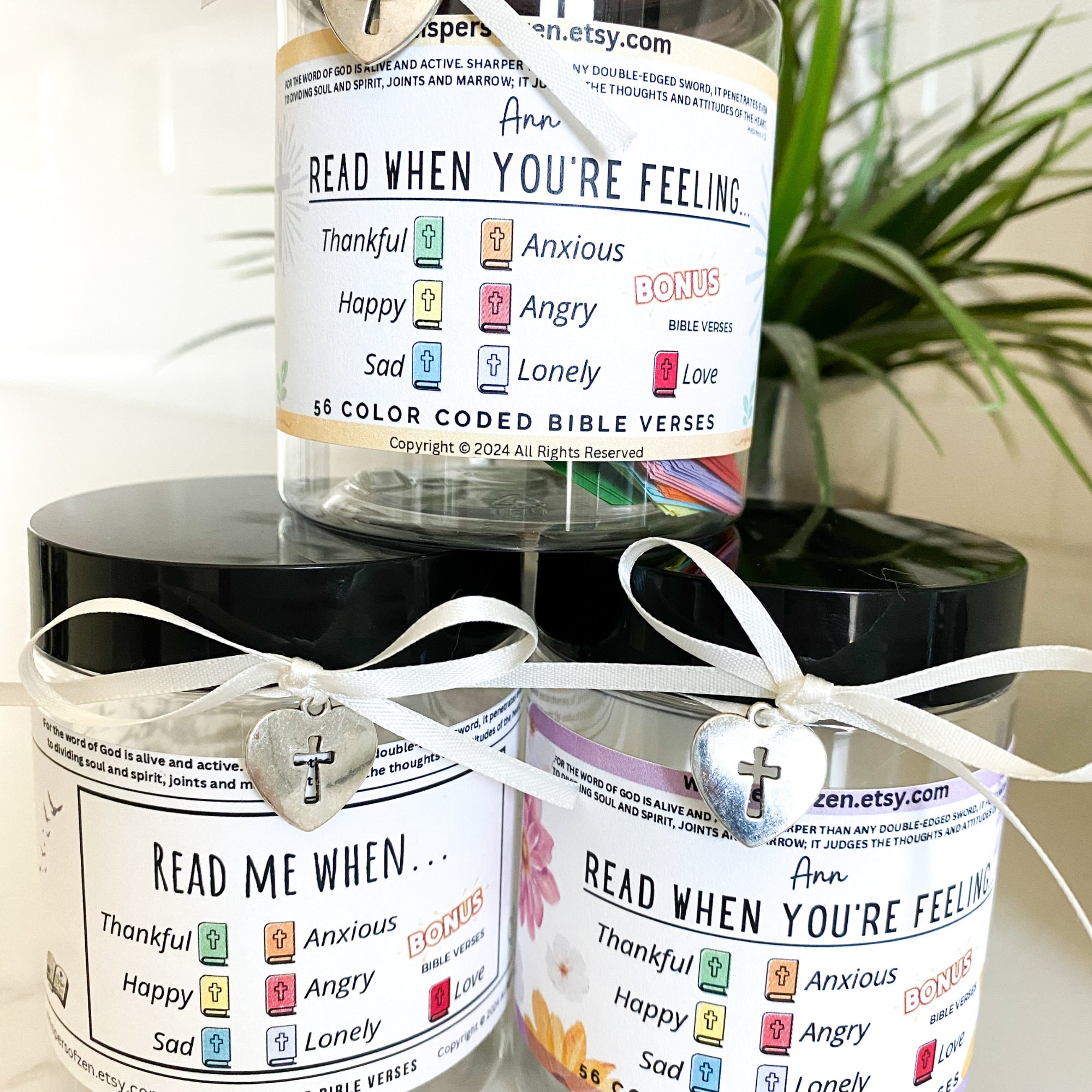 Christian Bible Verses Color Coded Scripture Jar Read Me When Jesus ...