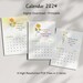 Floral Calendar Printable 2024 Desk Calendar Monthly 2024 Watercolor ...
