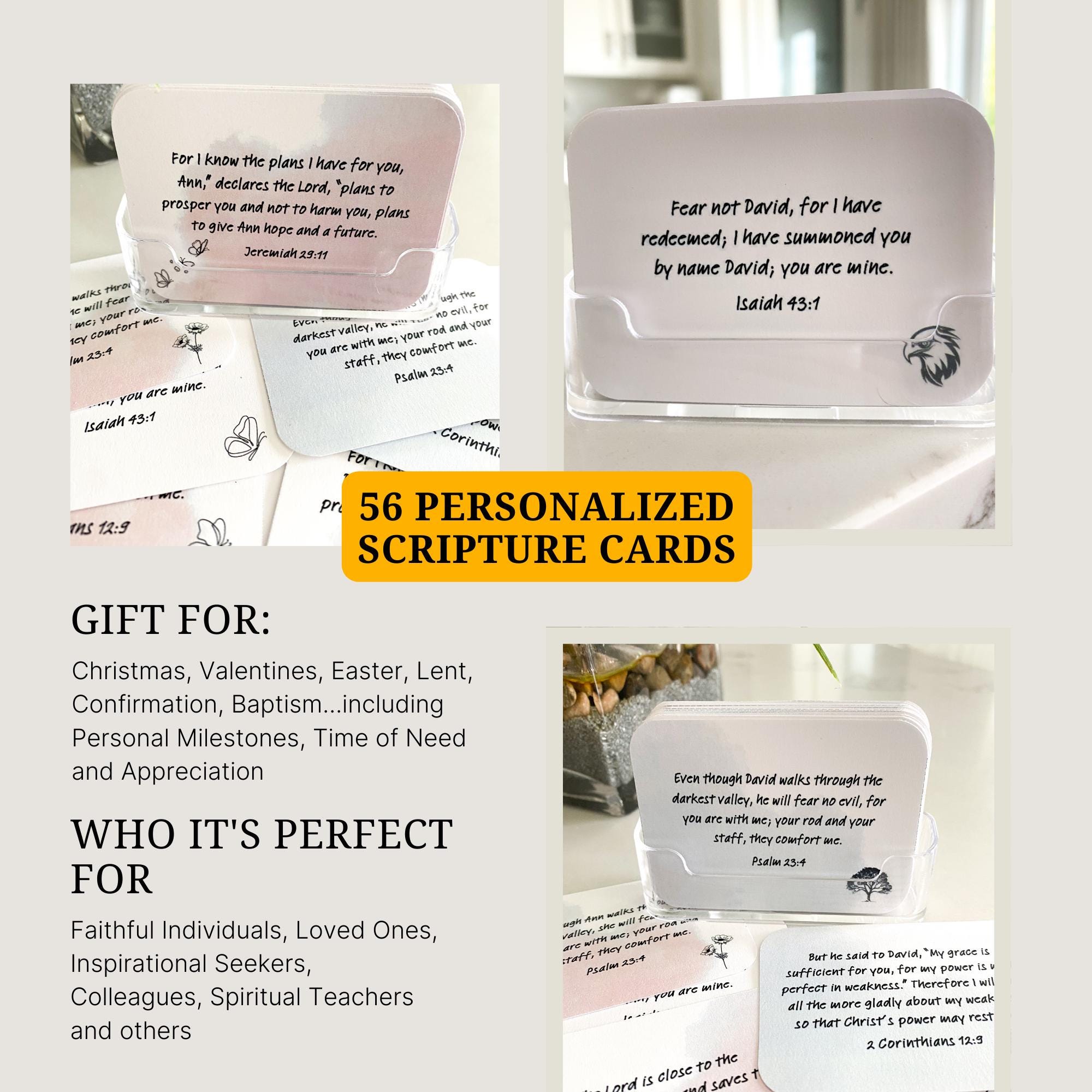 Personalized Scripture Cards Custom Bible Verse Prints Christian Gifts ...