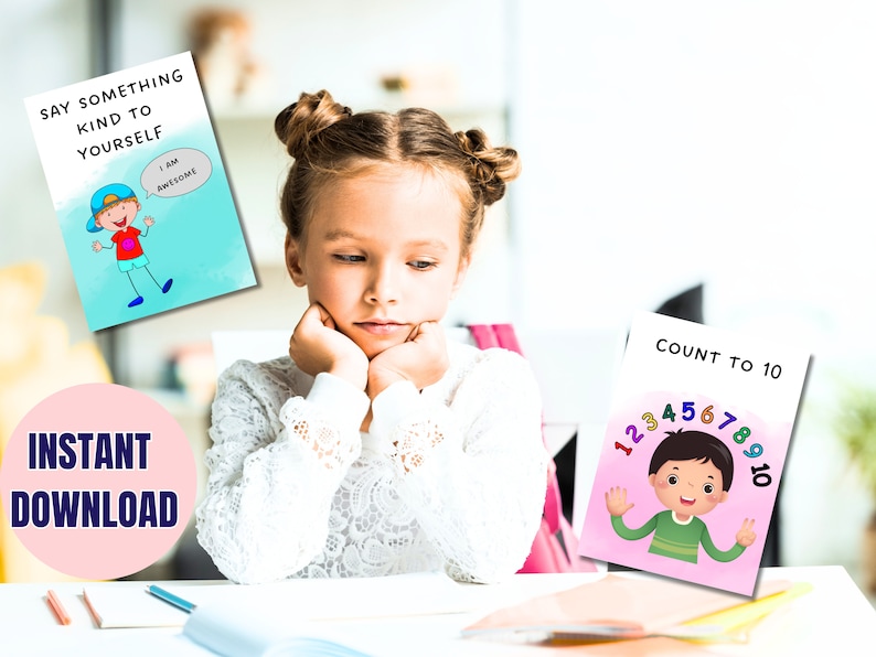 Coping Skill Flashcard Kid Calming Corner Cards Emotional Regulation ...