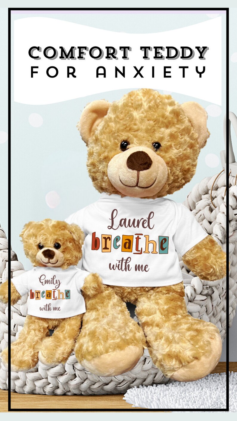 Teddy Bear Gift Comfort Bear Emotional Support Personalized Worry Bear ...