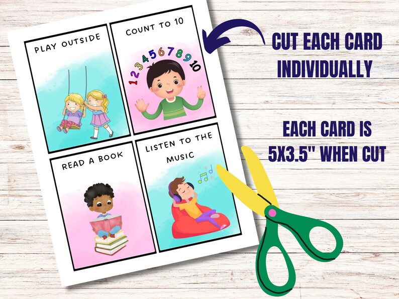 Coping Skill Flashcard Kid Calming Corner Cards Emotional Regulation ...