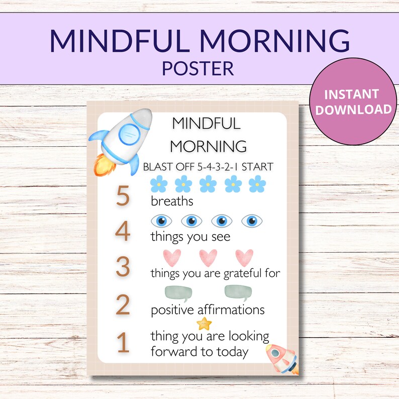 Mindful Morning Poster Mindful Moments Kids Mindful Poster Kids ...