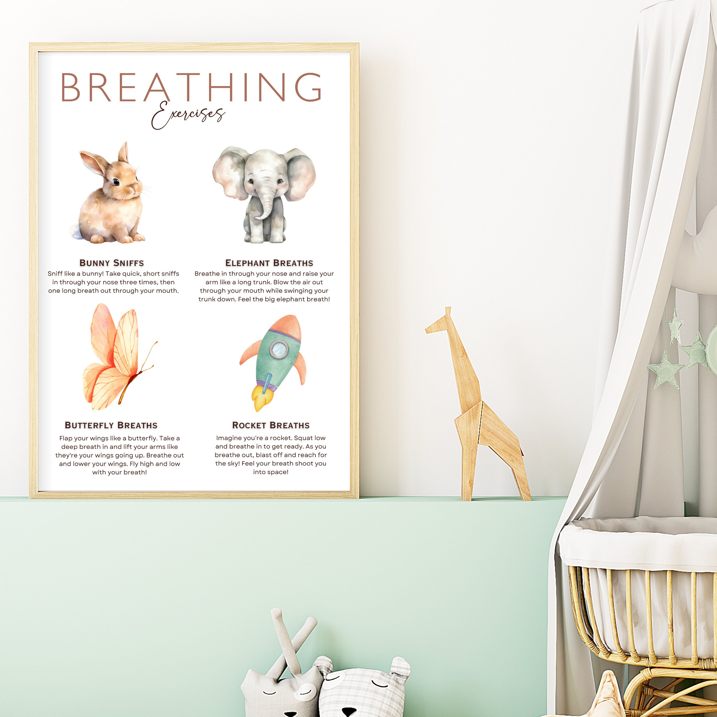 Breathing Poster Calming Corner Coping Skill Kid Anxiety Artwork ...