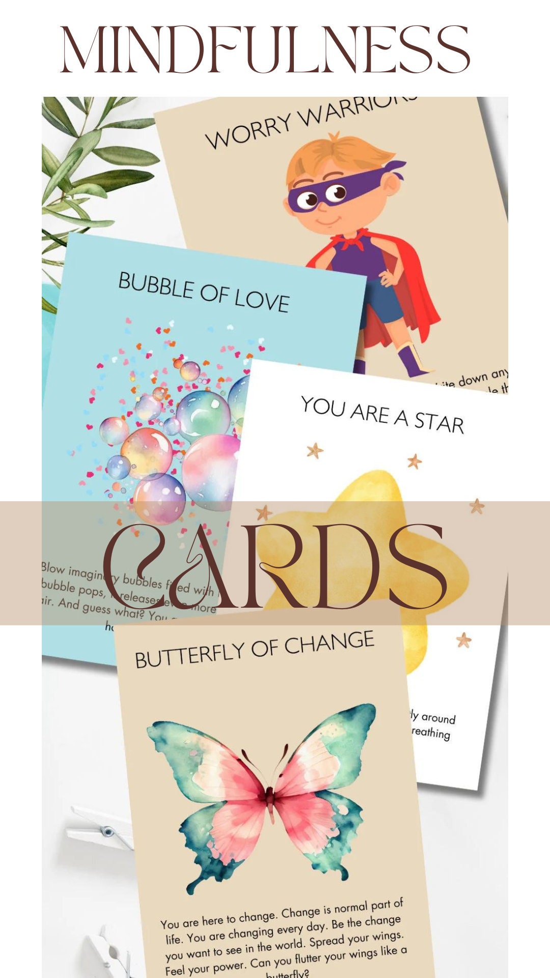 Mindful Cards Mindful Breathing Cards Kids Emotional Wellbeing Tools ...