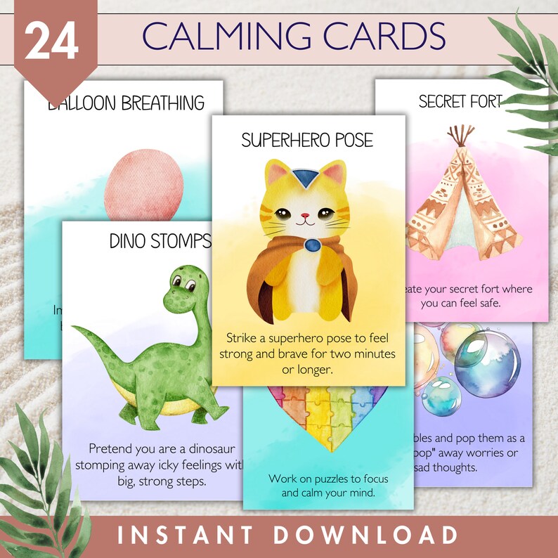 Kids Coping Card Coping Flashcard Calm Card Coping Strategies Calming ...