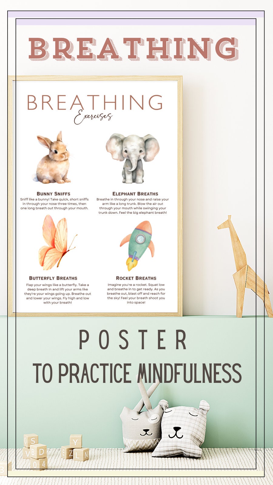 Breathing Poster Calming Corner Coping Skill Kid Anxiety Artwork ...
