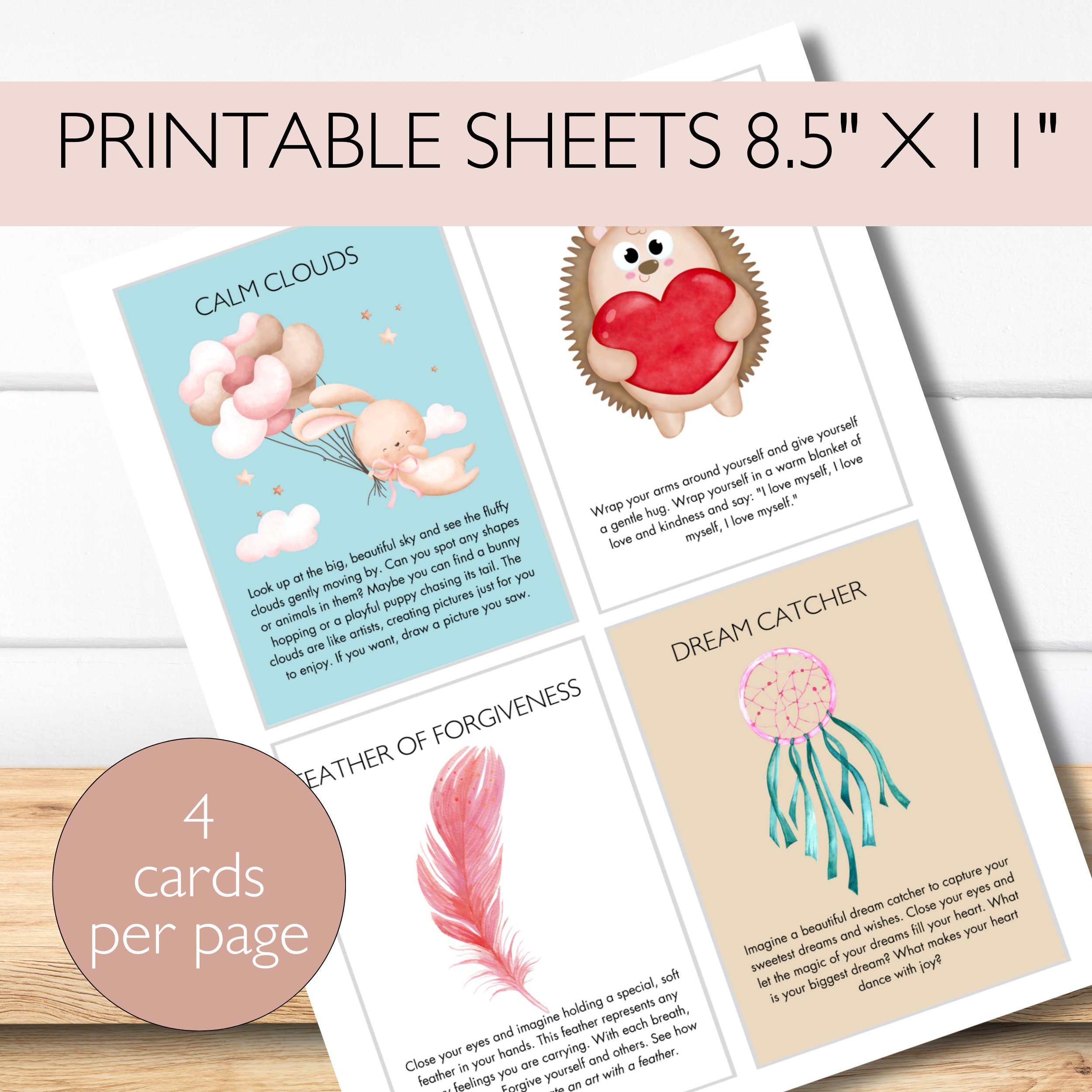 Mindful Cards Mindful Breathing Cards Kids Emotional Wellbeing - Etsy