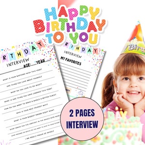 Kid Birthday Interview Printable Questionnaire Kid Memory - Etsy