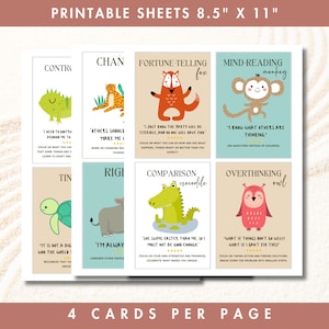 Therapy Card Cognitive Distortion School Counselor Printable Card ...