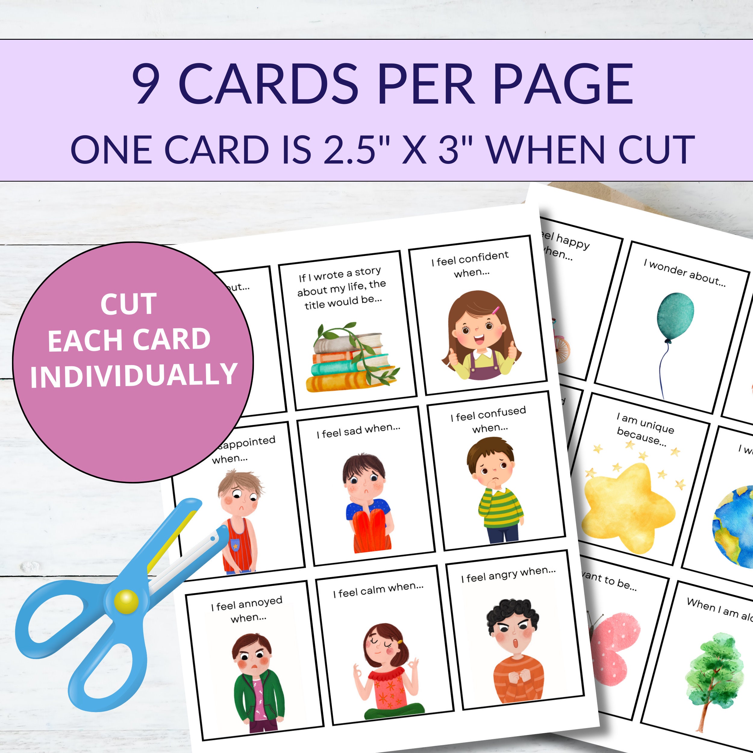 Conversation Starters Feeling Card Emotional Literacy Kid Mental ...