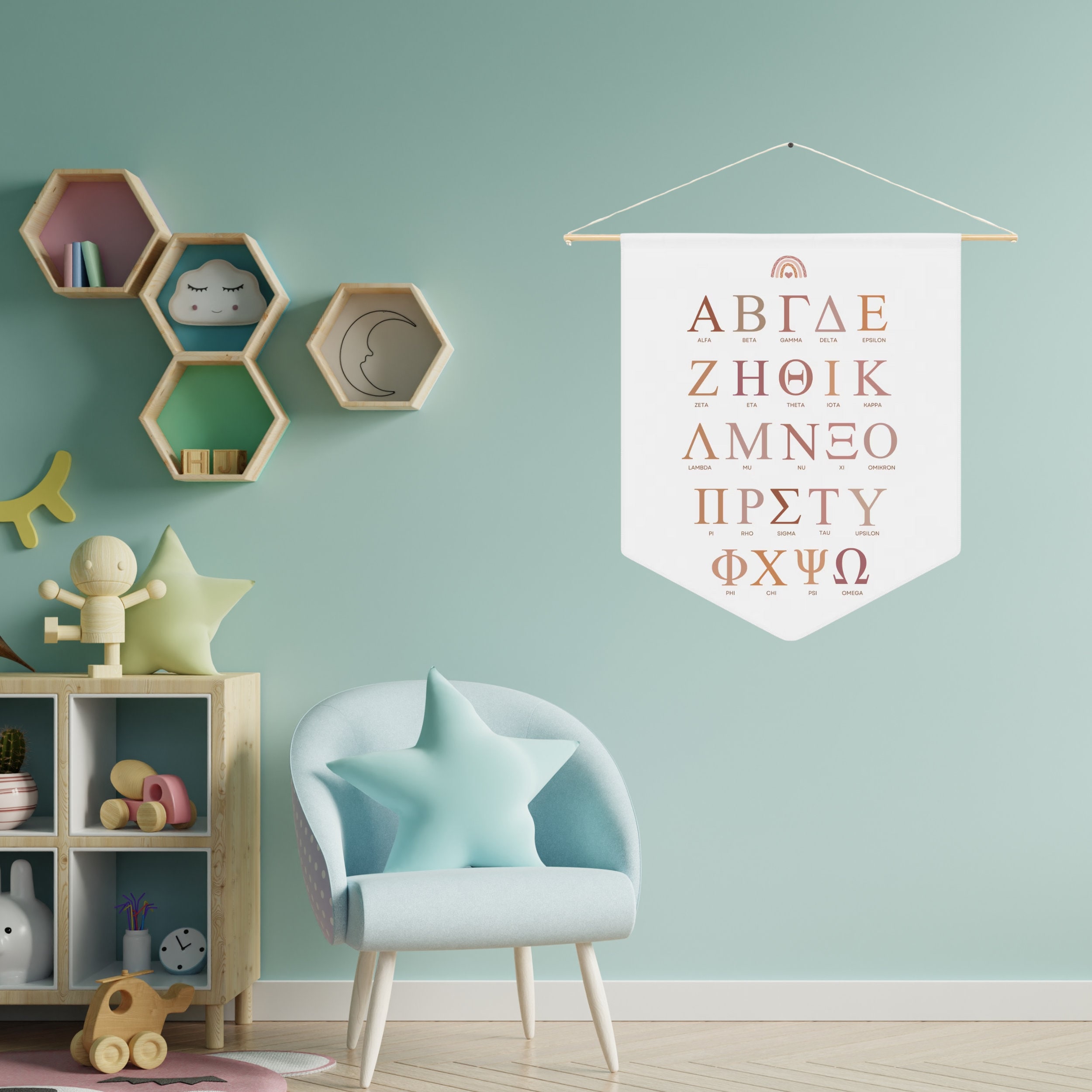 Greek Alphabet Chart Greek ABC Educational Banner Greek Letters Print ...