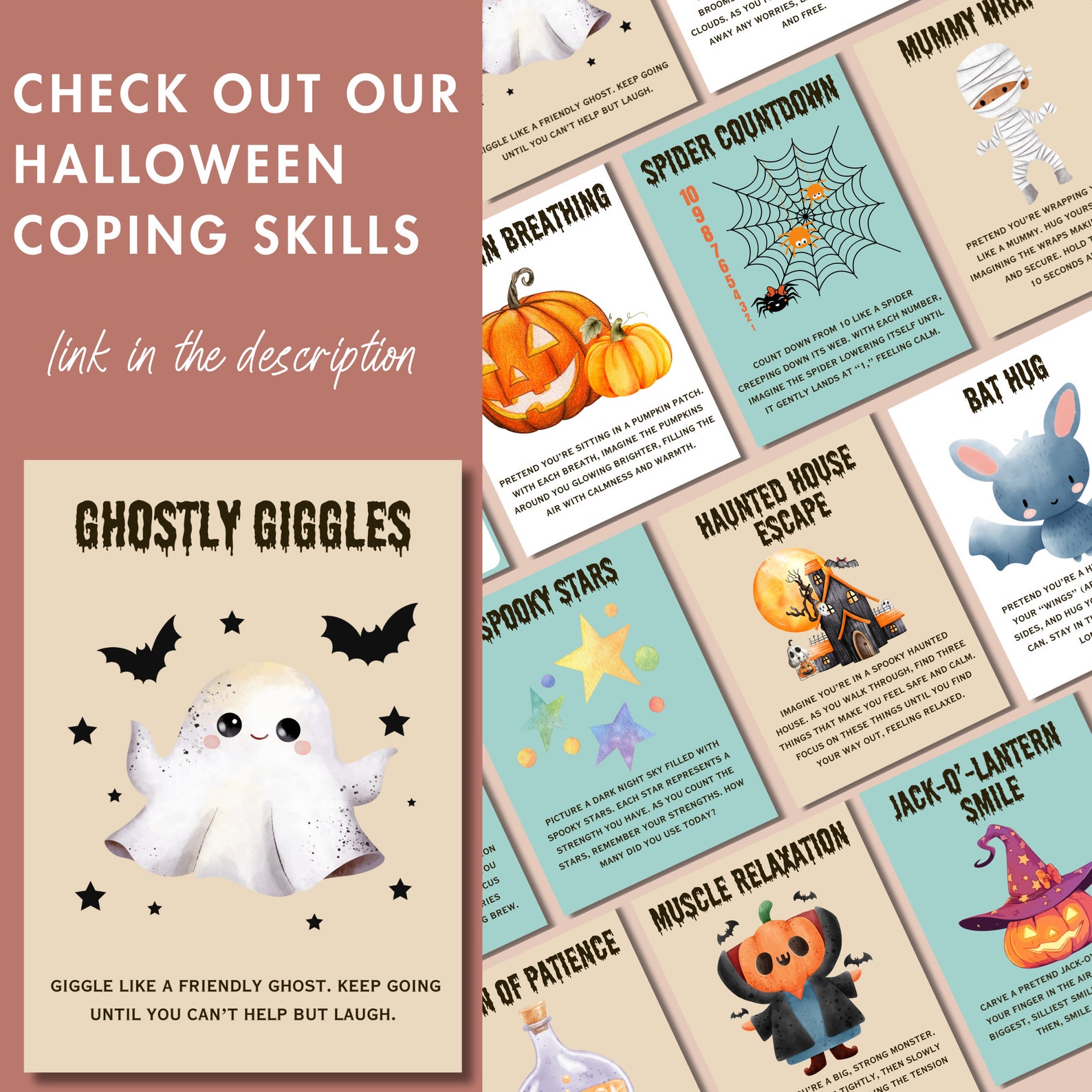 Coping Skill Flashcard Kid Calming Corner Cards Emotional Regulation ...