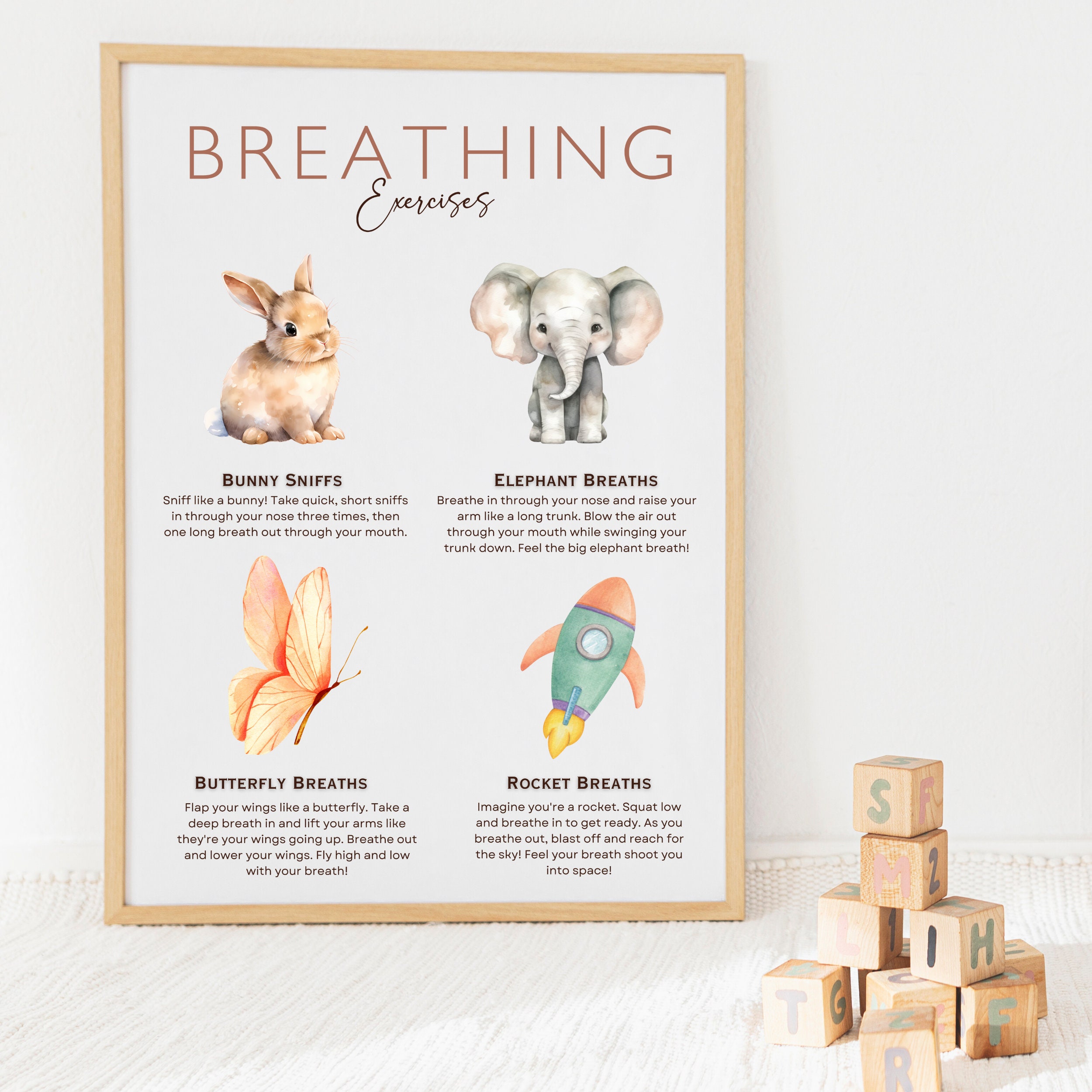 Breathing Poster Calming Corner Coping Skill Kid Anxiety Artwork ...
