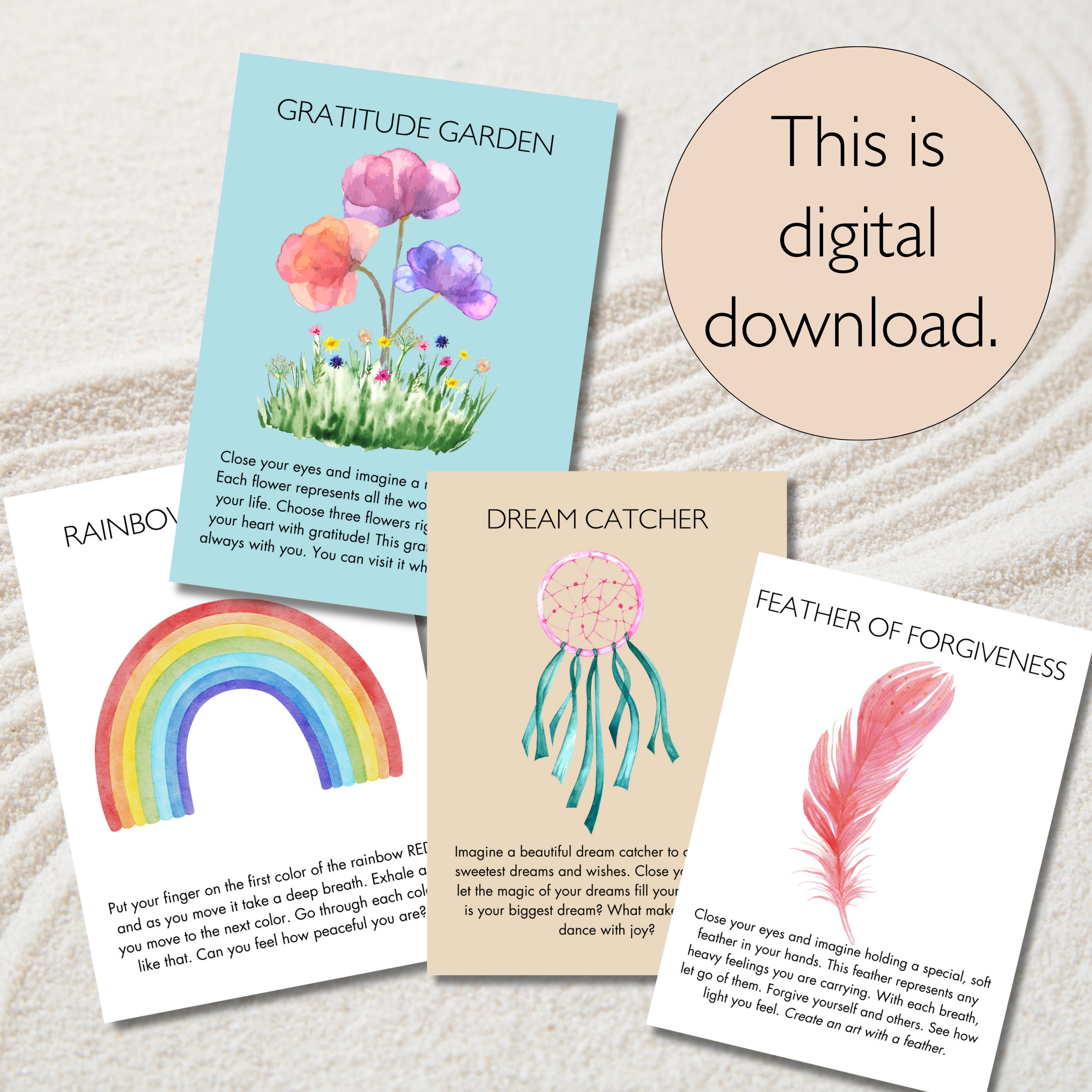 Mindful Cards Mindful Breathing Cards Kids Emotional Wellbeing Tools ...