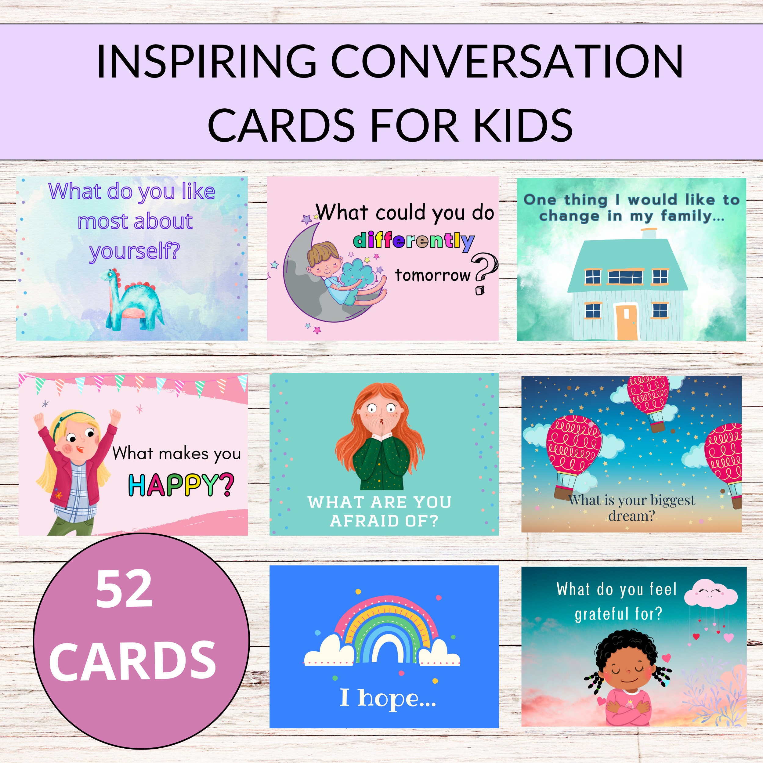 Family Conversation Cards Table Talk Conversation Cards Conversation ...