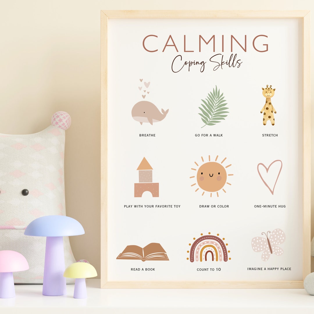 Calming Poster Kid Coping Skill Calm Down Corner Therapy Office Decor ...