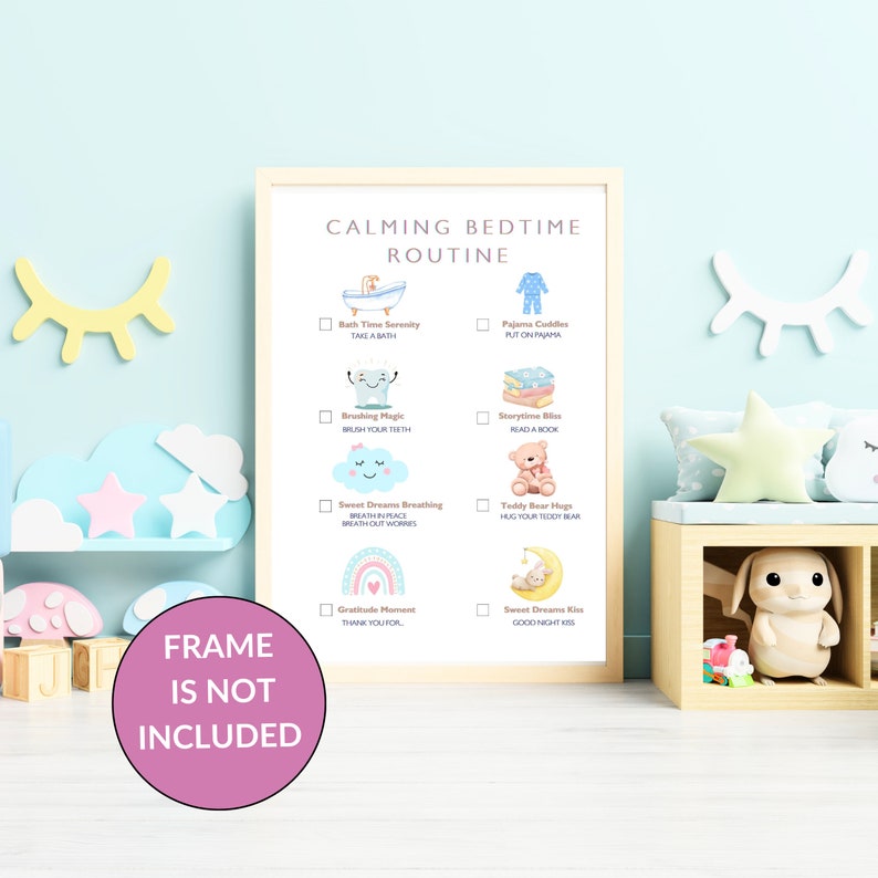 Bedtime Routine Chart Poster Bedtime Routine Printable Kids Bedtime ...
