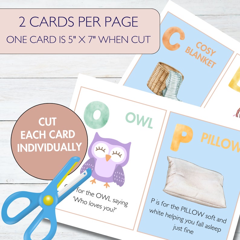 Sleeping Routine Printable Alphabet Flashcards Kids Alphabet - Etsy