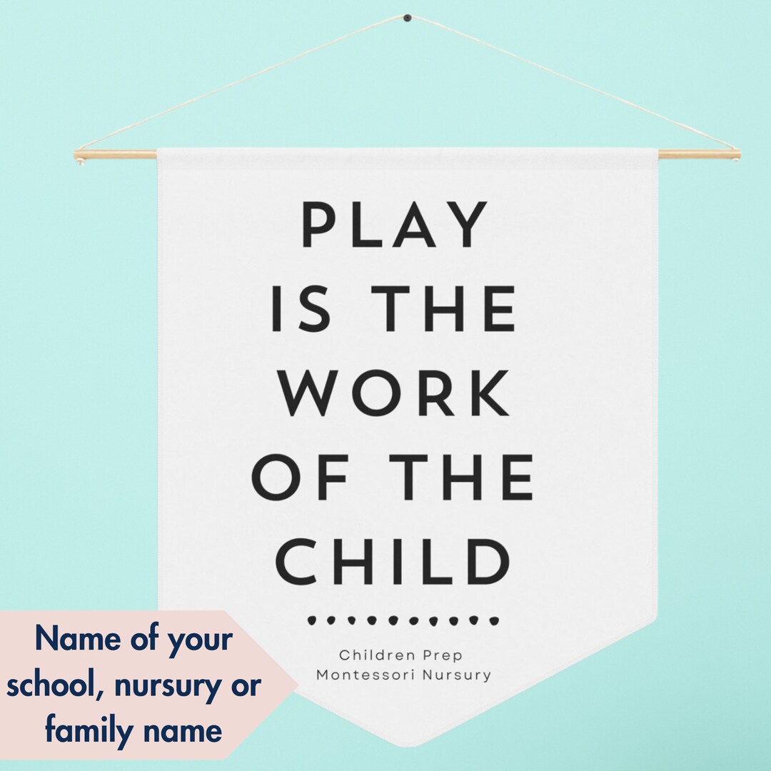 Montessori Personalized Banner Wall Hanging Montessori Playroom Sign ...