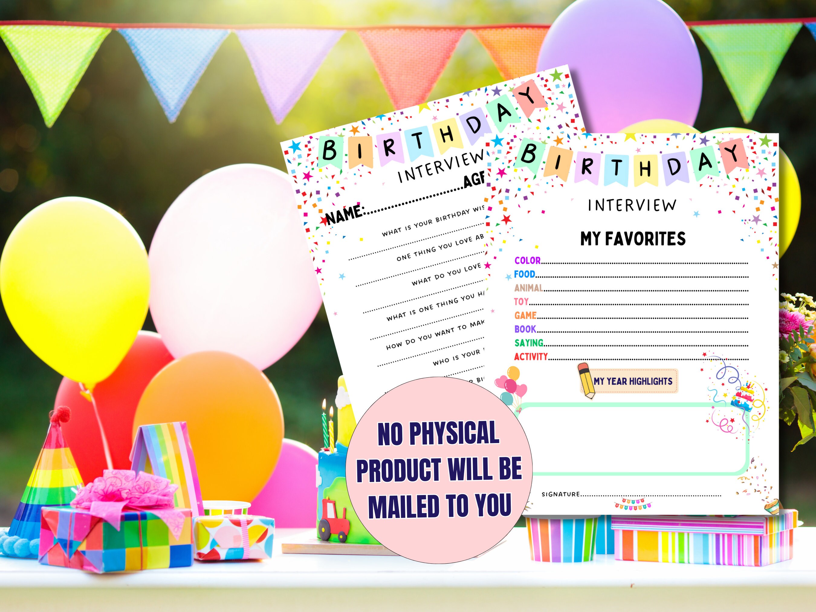 Kid Birthday Interview Printable Questionnaire Kid Memory - Etsy