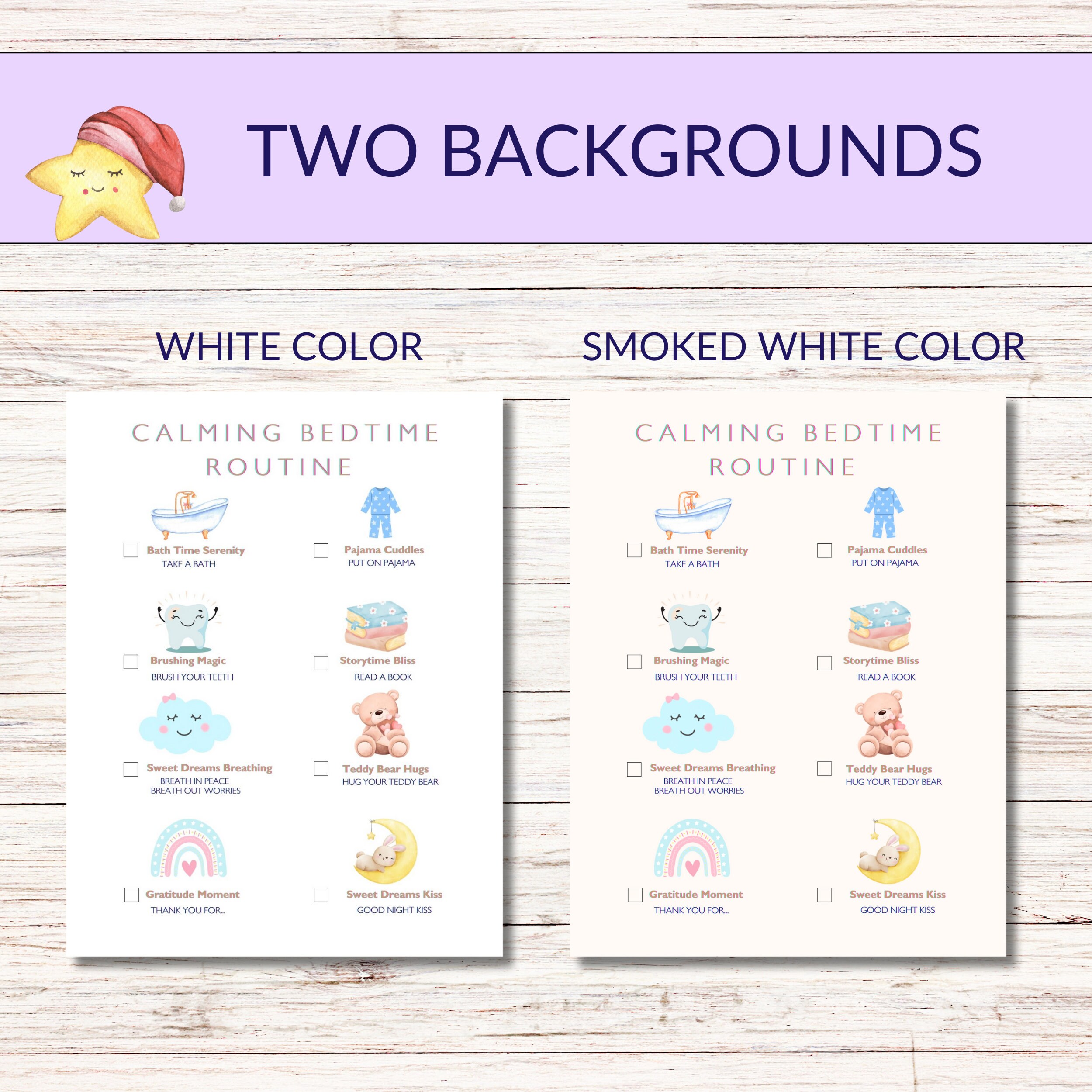 Bedtime Routine Chart Poster Bedtime Routine Printable Kids Bedtime ...