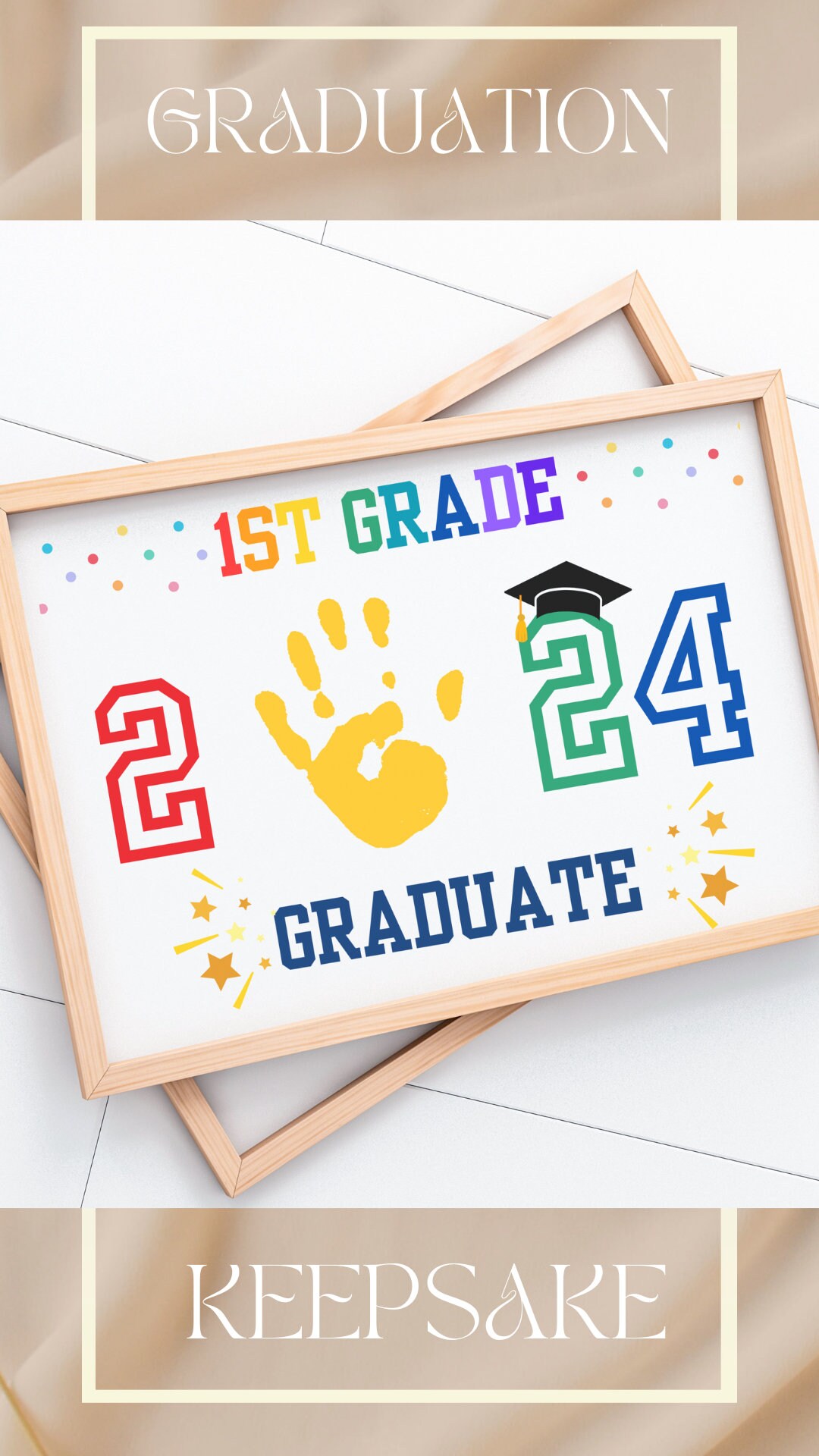 Handprint Print Graduation Printable 2024 School Graduation Diploma ...