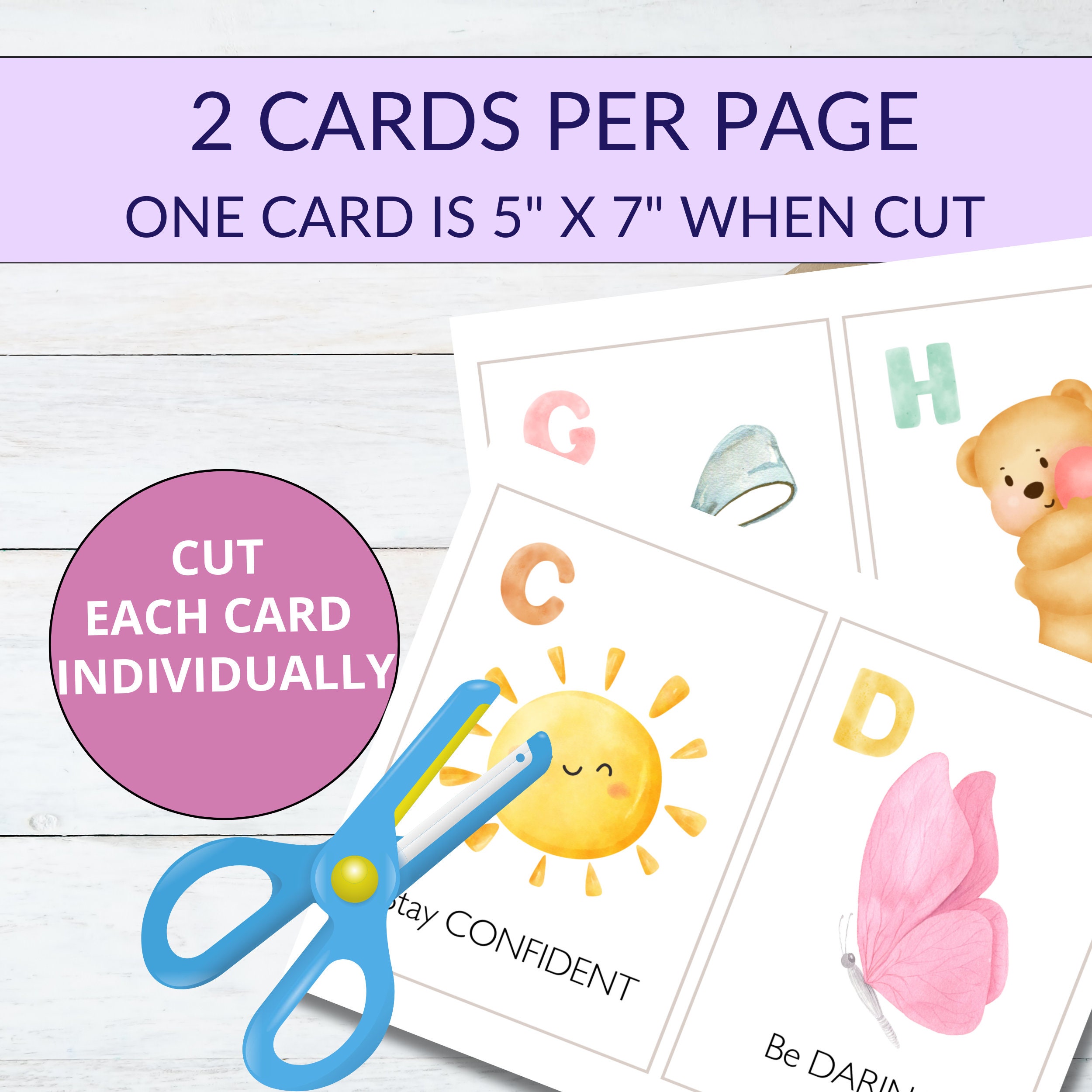 Learn ABC Alphabet Flashcards Positive Affirmation Alphabet Kid ...