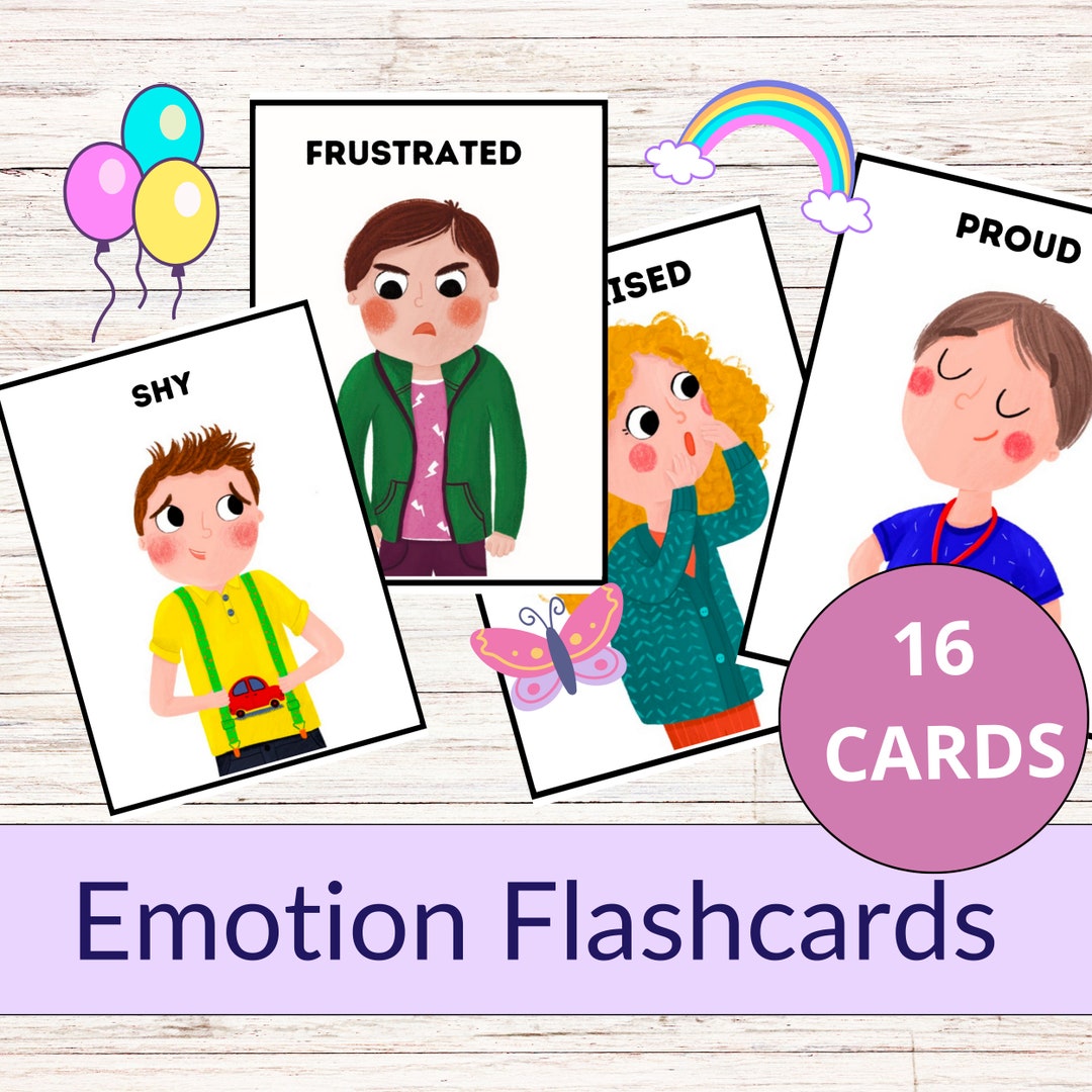 Emotion Feelings Flashcards Printable Kid Emotional Intelligence Cards ...