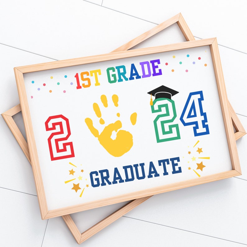 Handprint Print Graduation Printable 2024 School Graduation Diploma ...